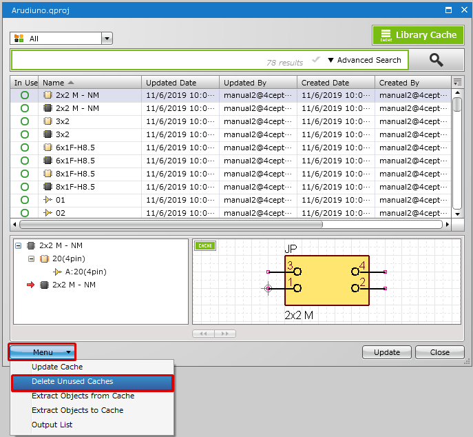 Quadcept - Delete Unused Caches